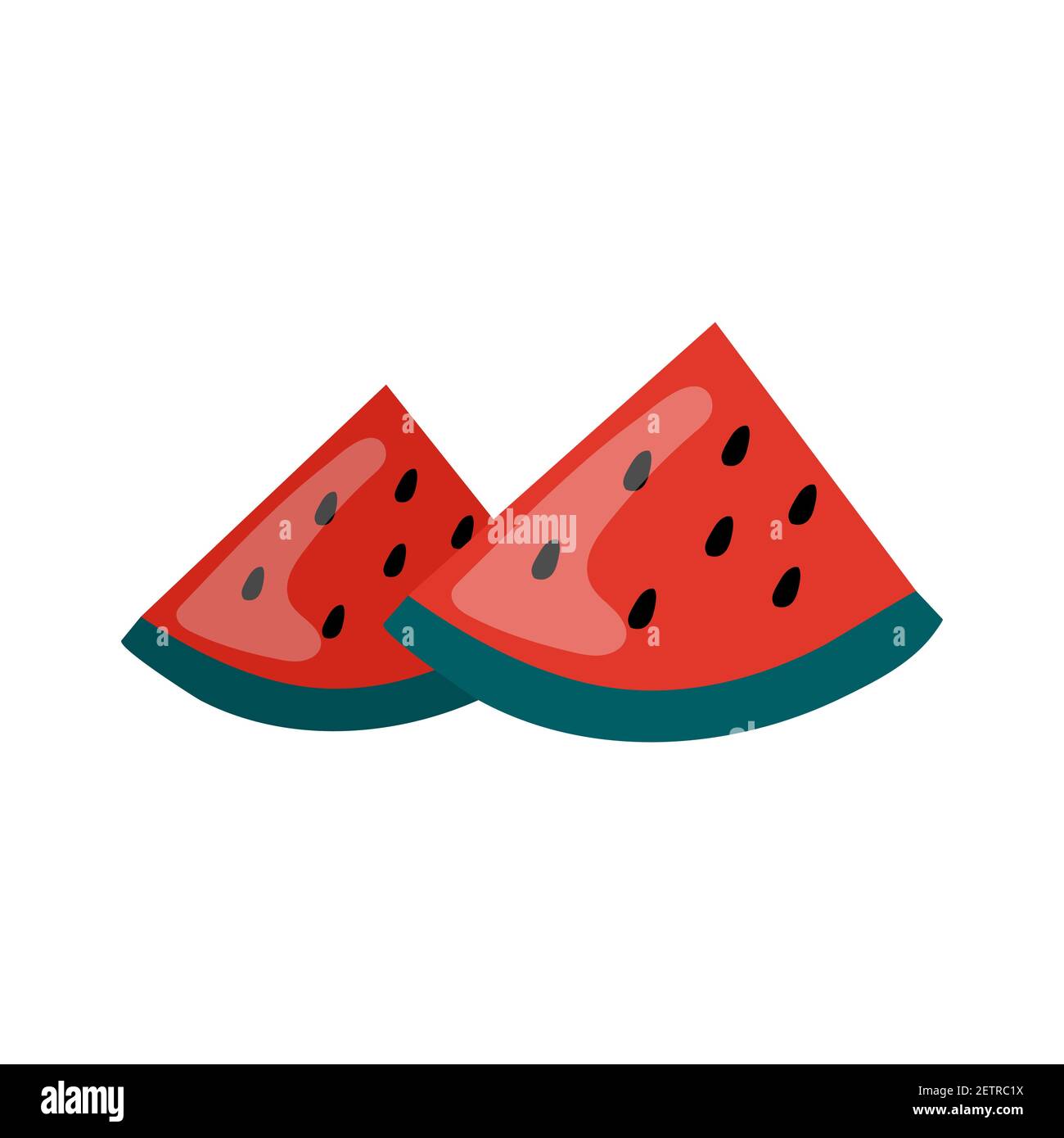 Summer watermelon isolated on white background. Doodle fruit. Natural ...