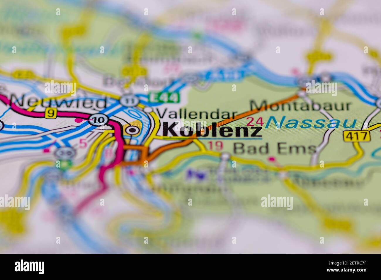 Koblenz on a map hi-res stock photography and images - Alamy