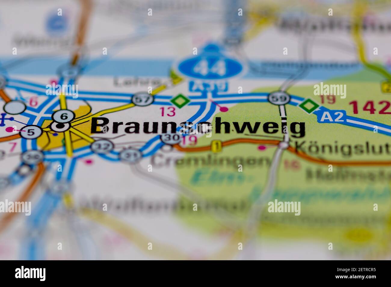 Braunschweig Shown on a road map or Geography map and atlas Stock Photo ...