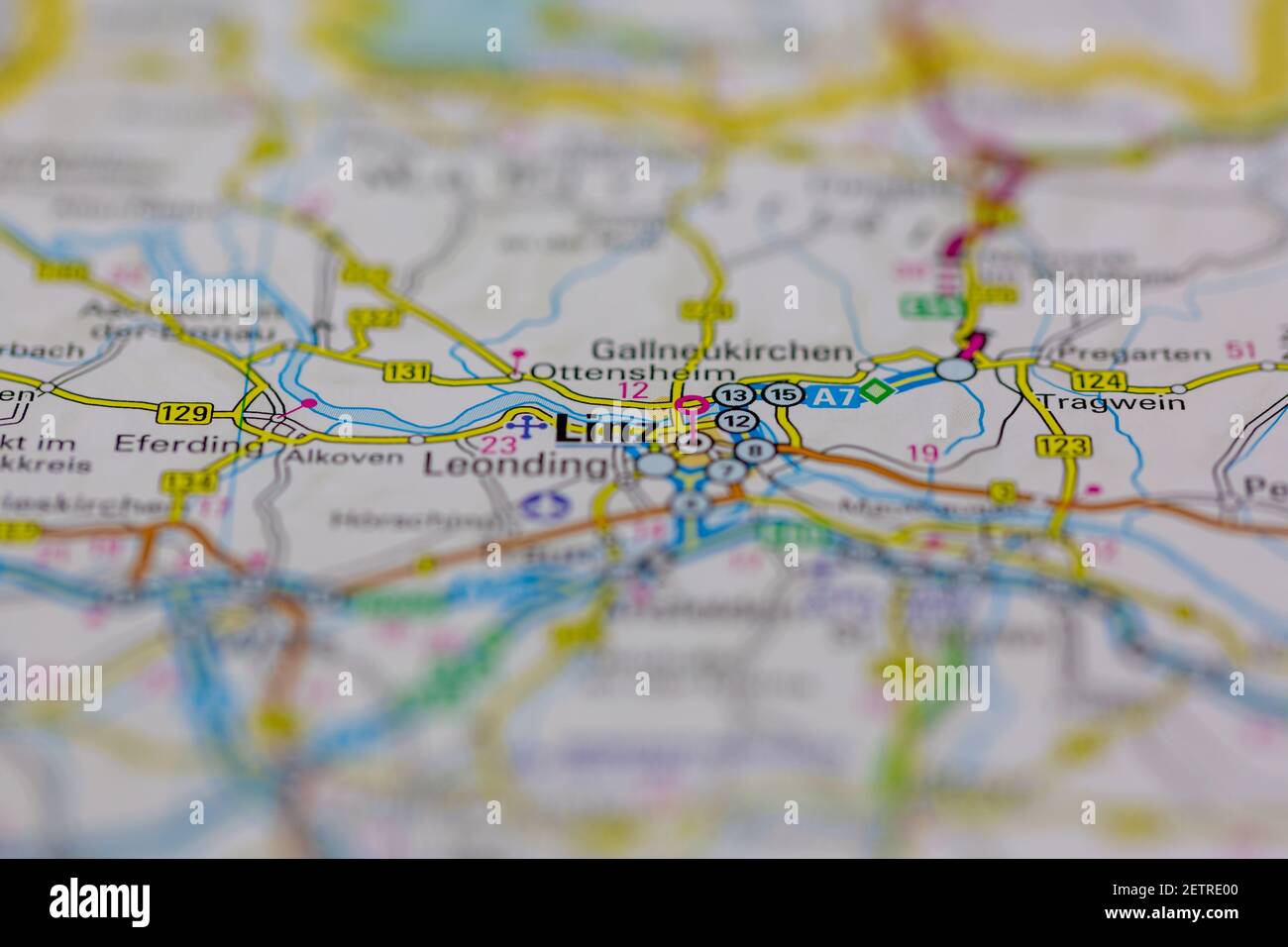 Linz Shown on a road map or Geography map and atlas Stock Photo - Alamy