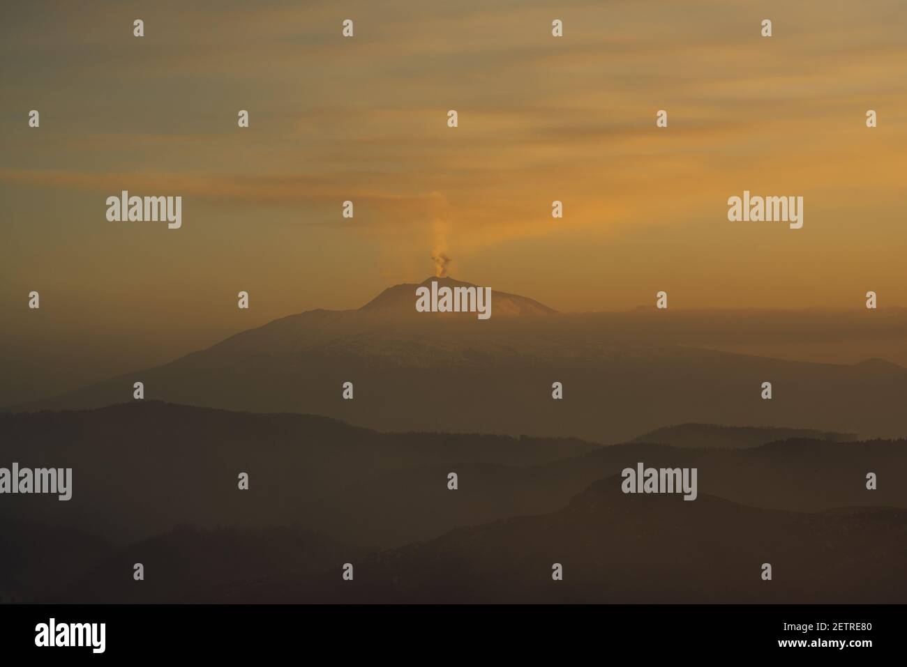 sunset at Argimusco mount Etna Sicily Stock Photo - Alamy