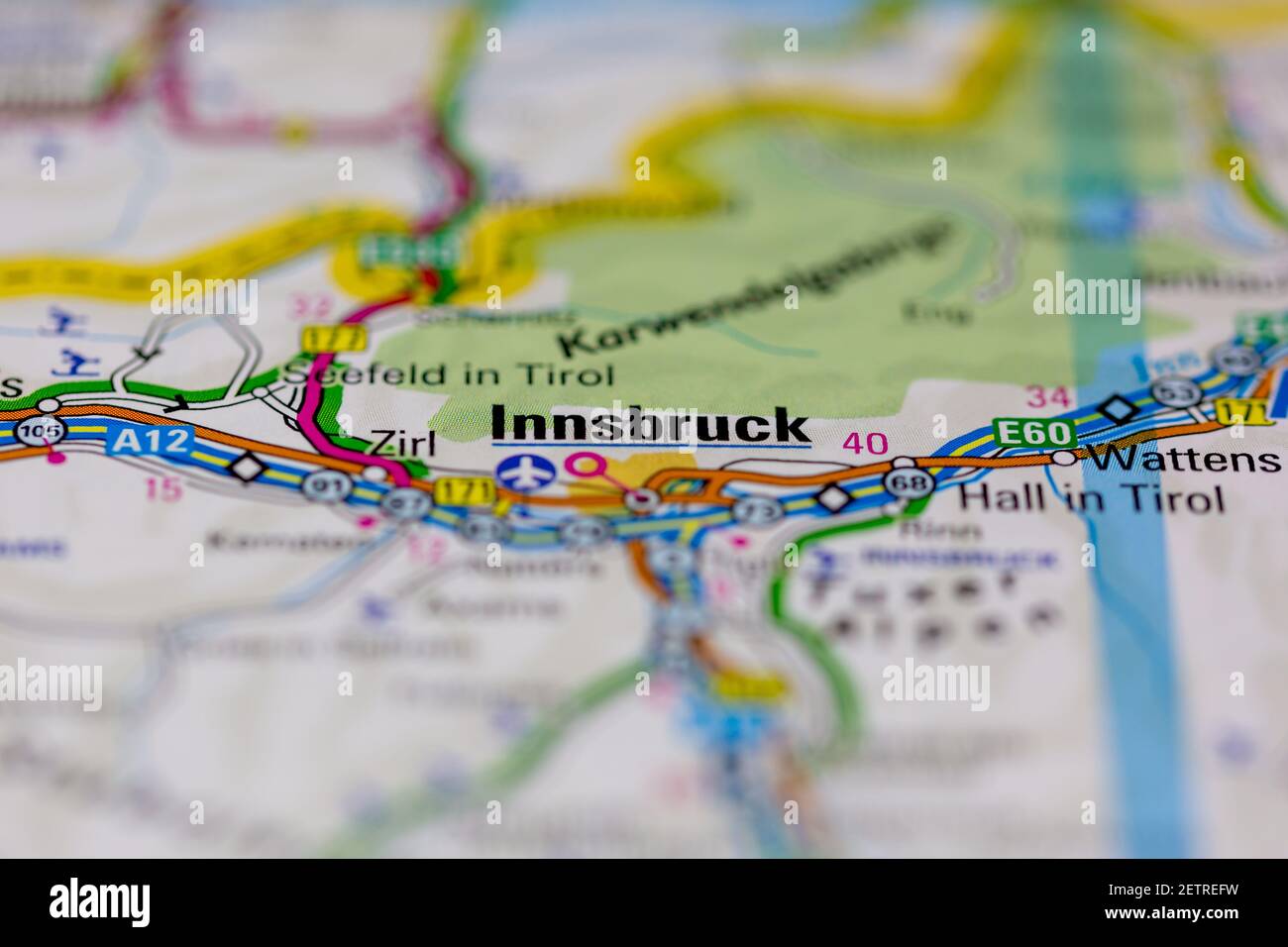 Innsbruck on a map hi-res stock photography and images - Alamy