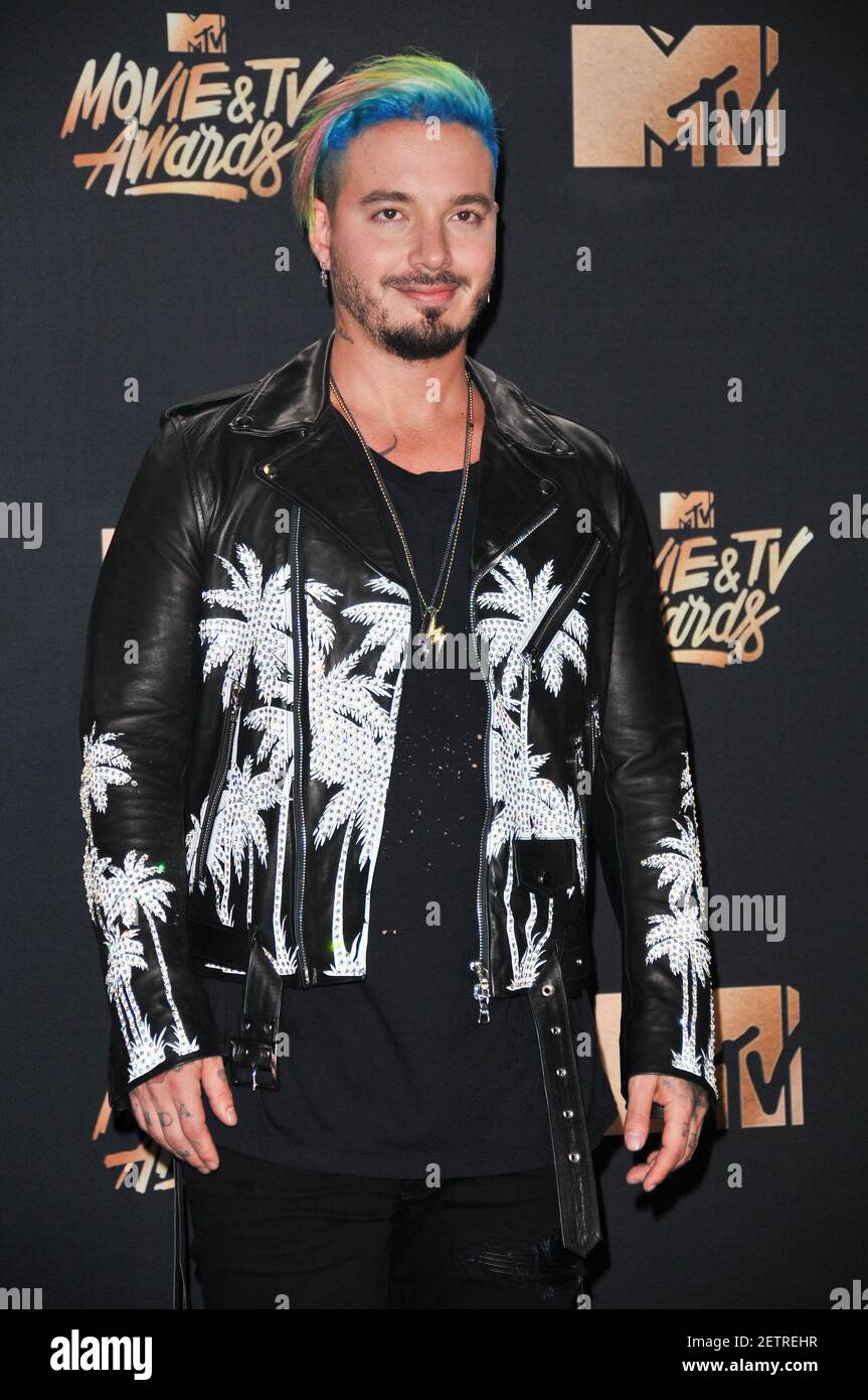 J Balvin at the 2017 MTV Movie And TV Awards Press Room held at The ...