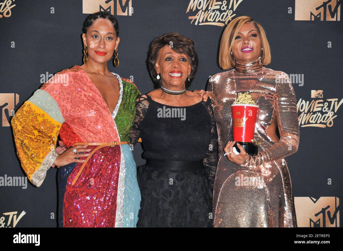 Tracee Ellis Ross, Maxine Waters, Taraji P Henson at the 2017 MTV Movie ...