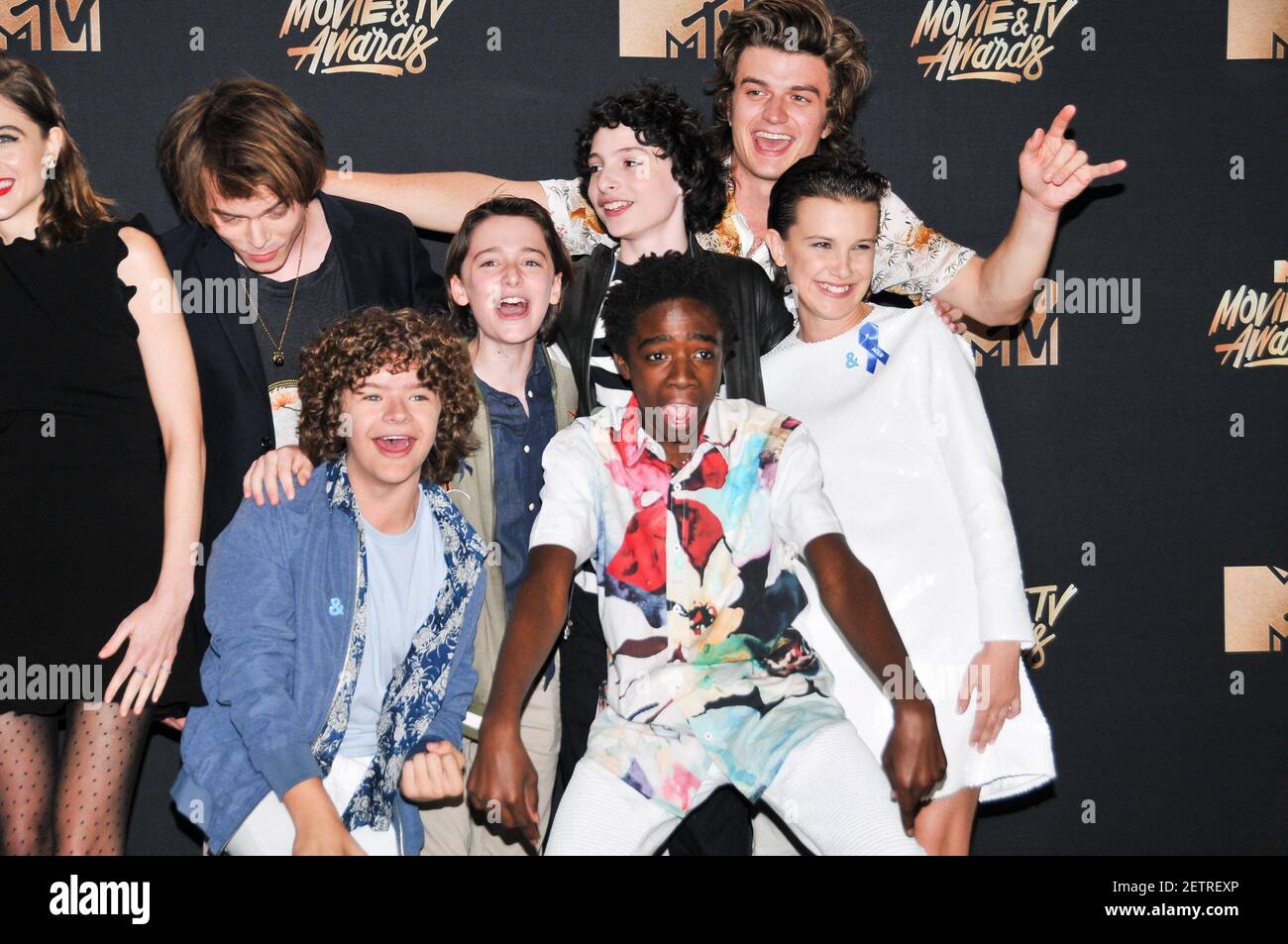 Cast of Stranger Things at the 2017 MTV Movie And TV Awards Press Room ...