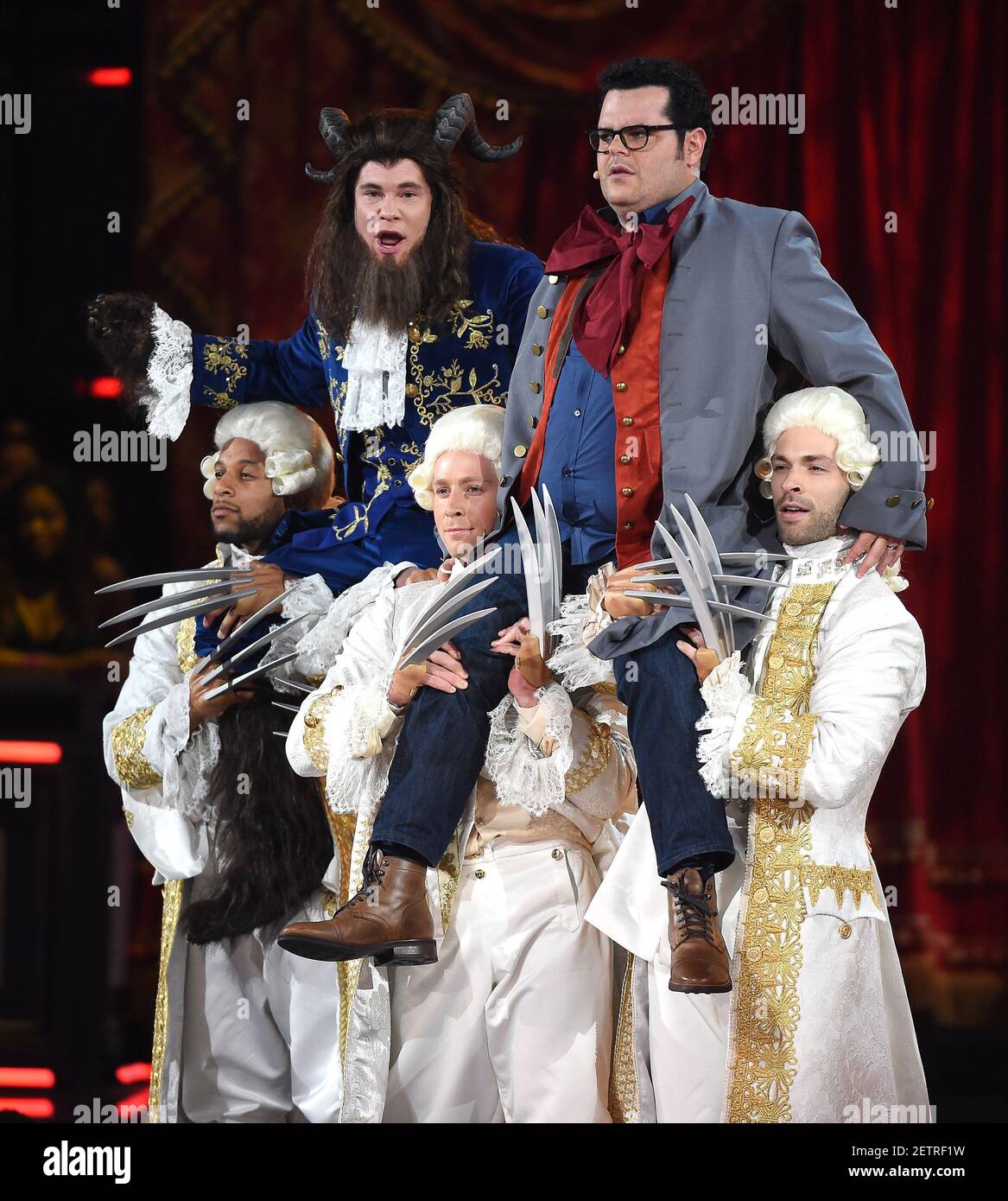 LOS ANGELES, CA - May 7: Host Adam Devine and Josh Gad appear on the ...