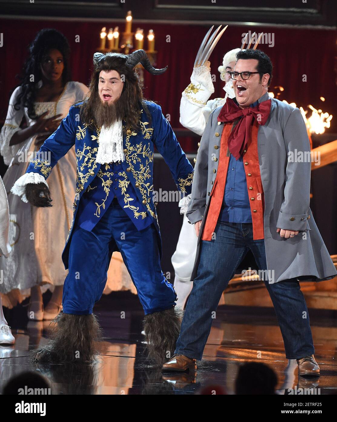 LOS ANGELES, CA - May 7: Host Adam Devine and Josh Gad appear on the ...