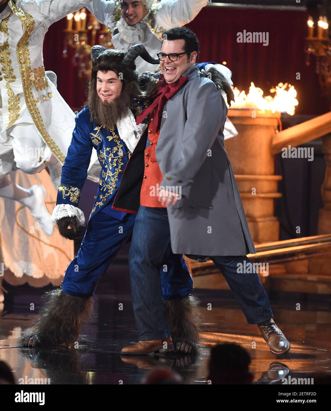 LOS ANGELES, CA - May 7: Host Adam Devine and Josh Gad appear on the ...