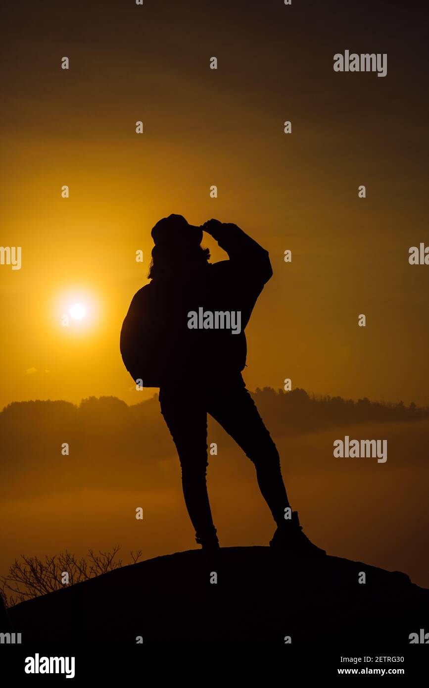 sunset at Argimusco mount Etna Sicily Stock Photo - Alamy