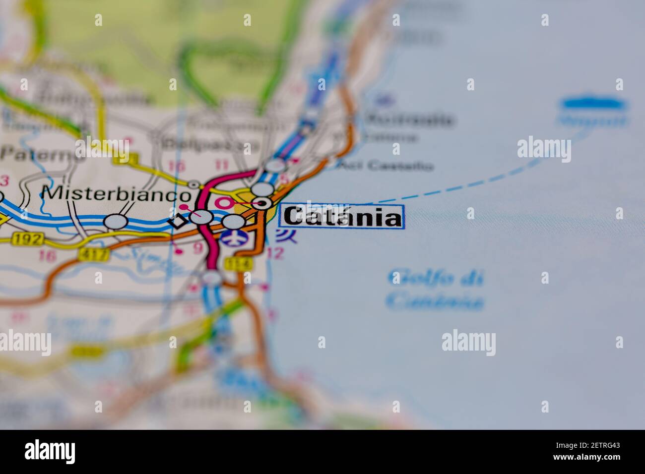 Catania on a map hi-res stock photography and images - Alamy
