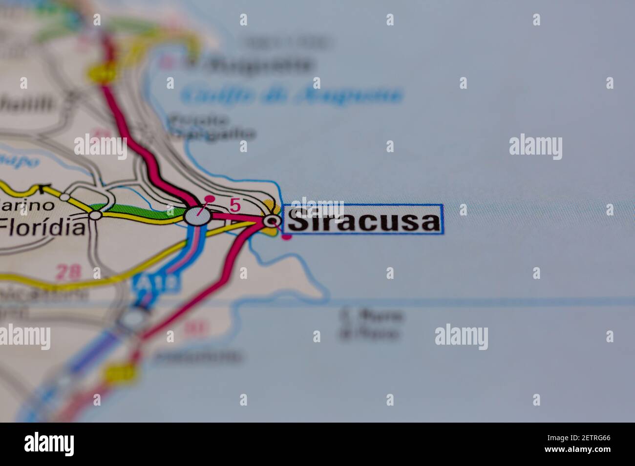 Siracusa on a map hi-res stock photography and images - Alamy