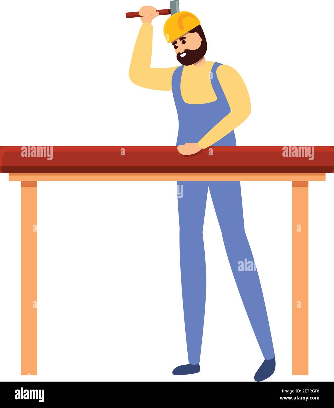 Builder make table icon. Cartoon of builder make table vector icon for ...