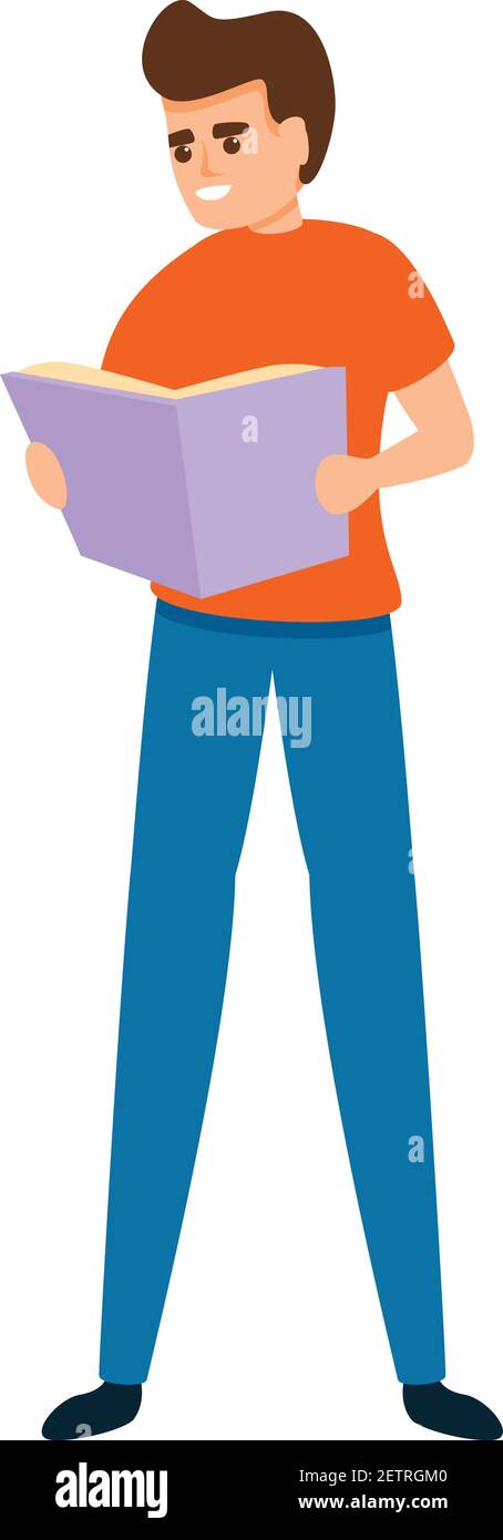 Boy reading icon. Cartoon of boy reading vector icon for web design ...