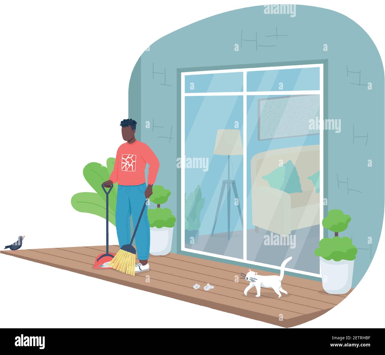 African chores outside Stock Vector Images - Alamy