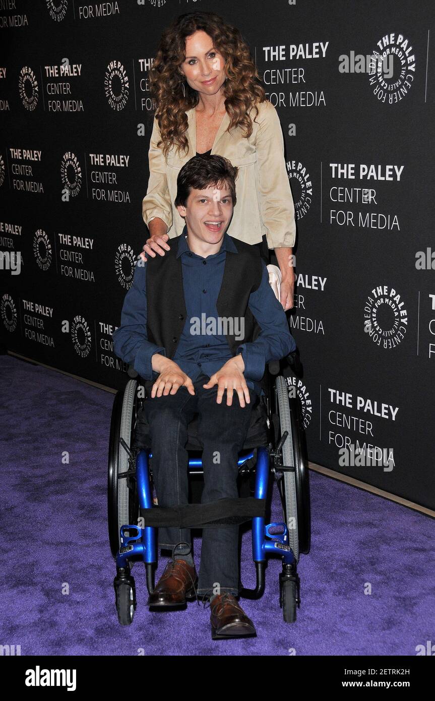 (L-R) Actors Micah Fowler and Minnie Driver together at the PaleyLive ...