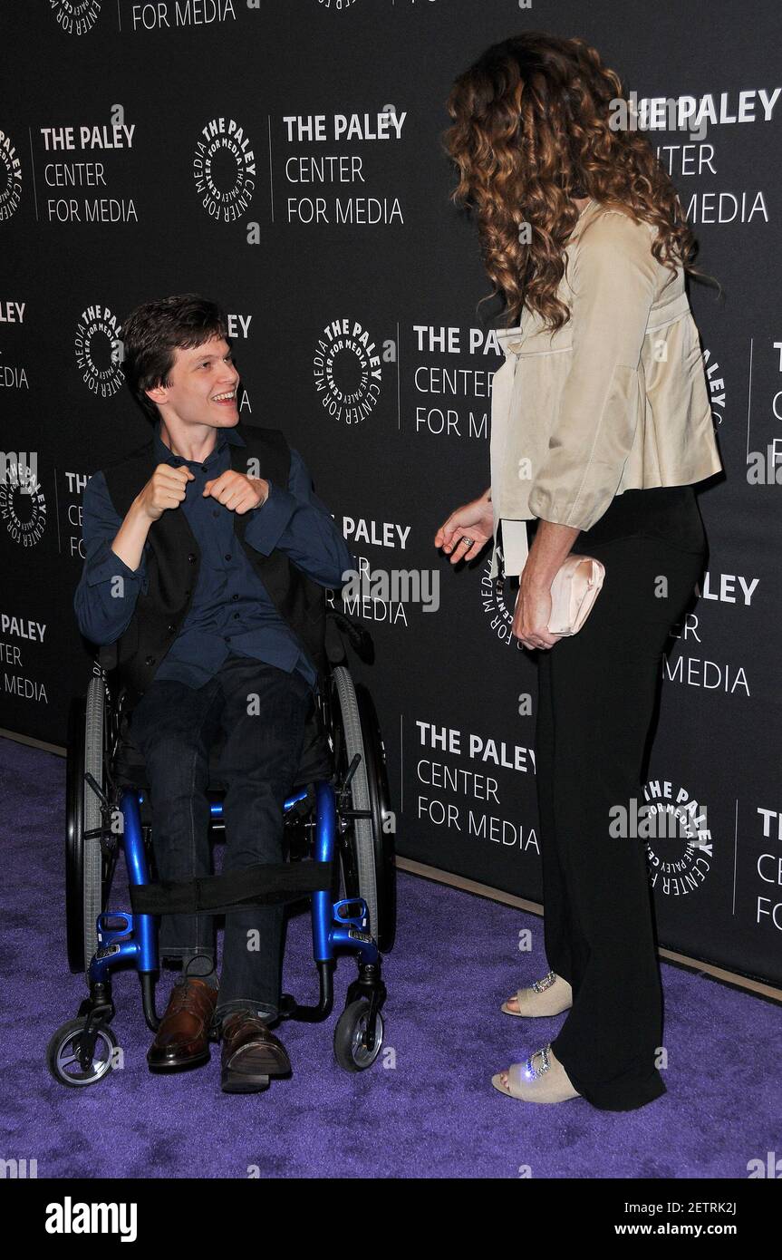 (L-R) Actors Micah Fowler and Minnie Driver together at the PaleyLive ...