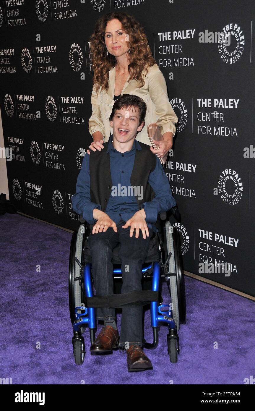 (L-R) Actors Micah Fowler and Minnie Driver together at the PaleyLive ...