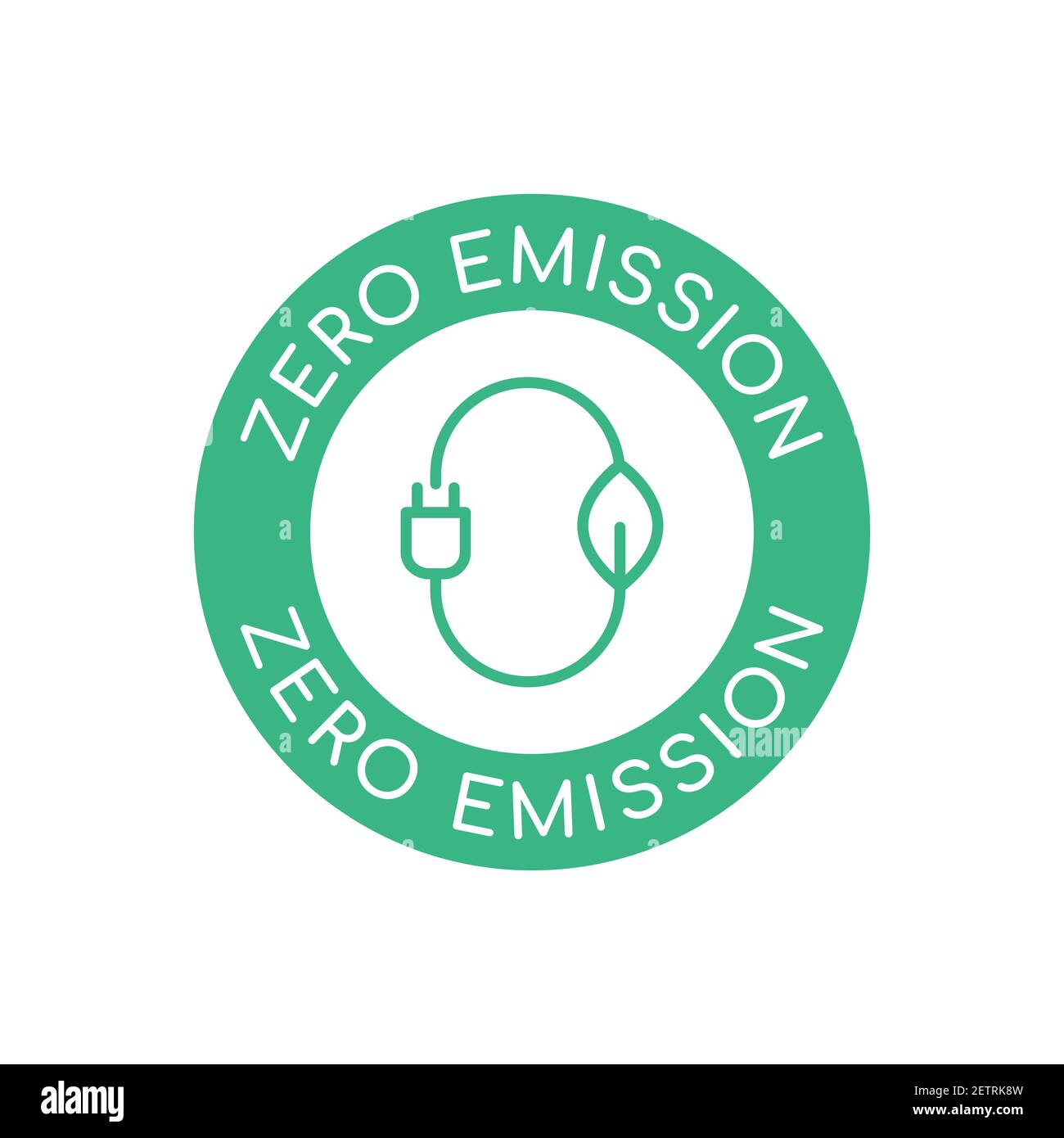 Zero emission symbol, sign, logo, stamp. Stylized number zero with a ...