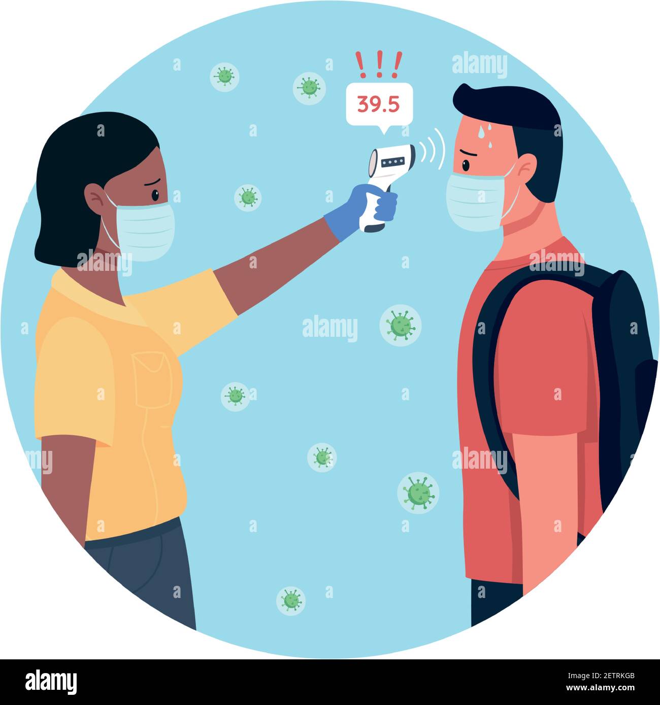 Measuring temperature 2D vector web banner, poster Stock Vector Image ...