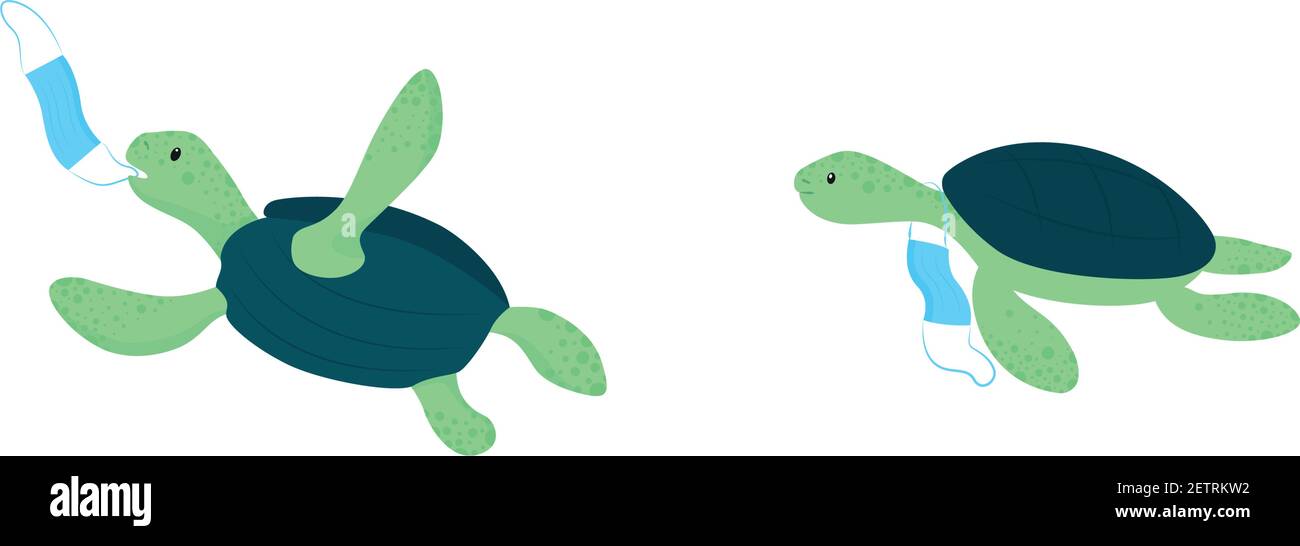 Water turtles flat color vector characters set Stock Vector Image & Art ...