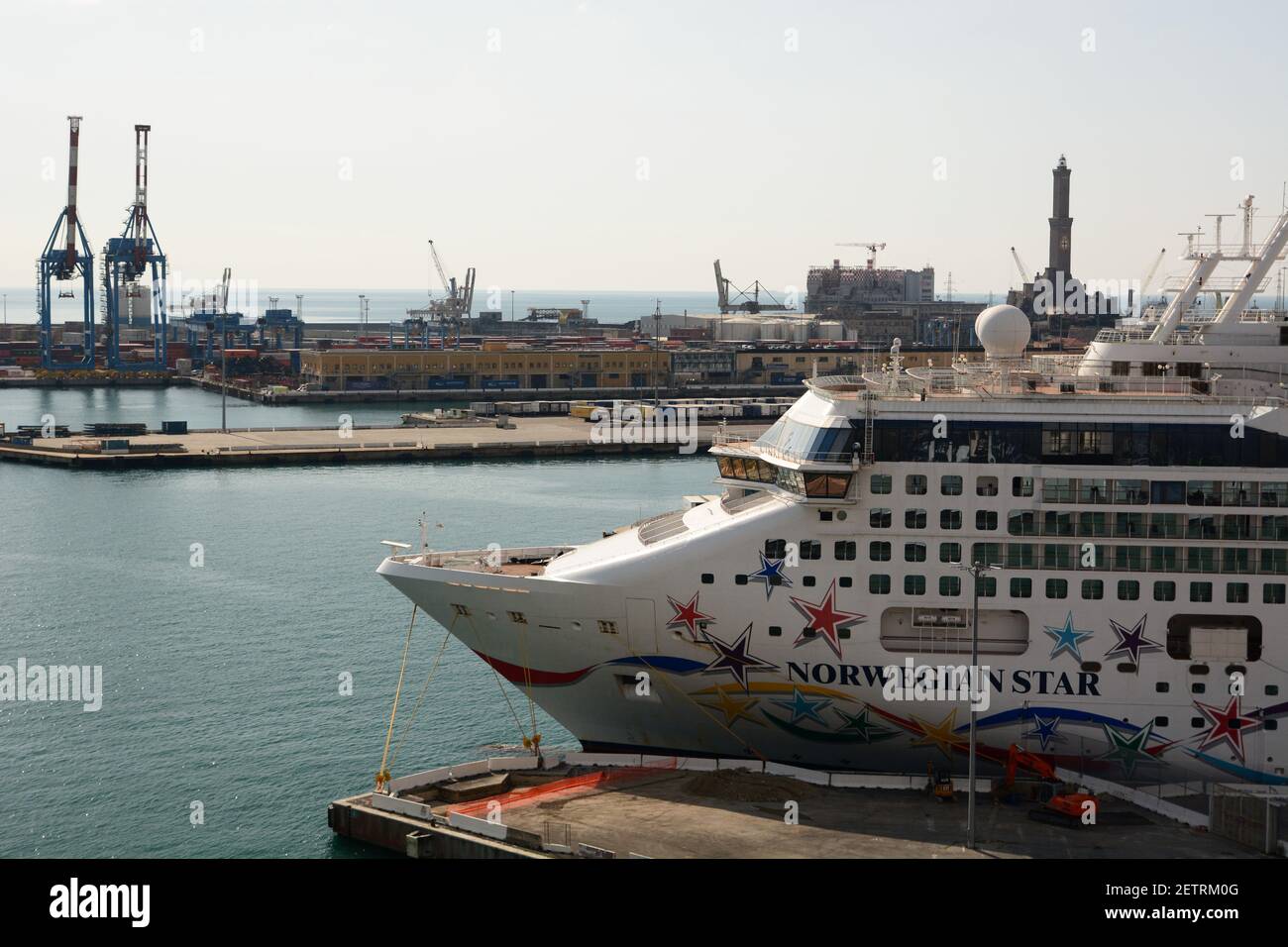 Norwegian Star cruise ship moored on the Port of Genoa. Liguria. Italy ...