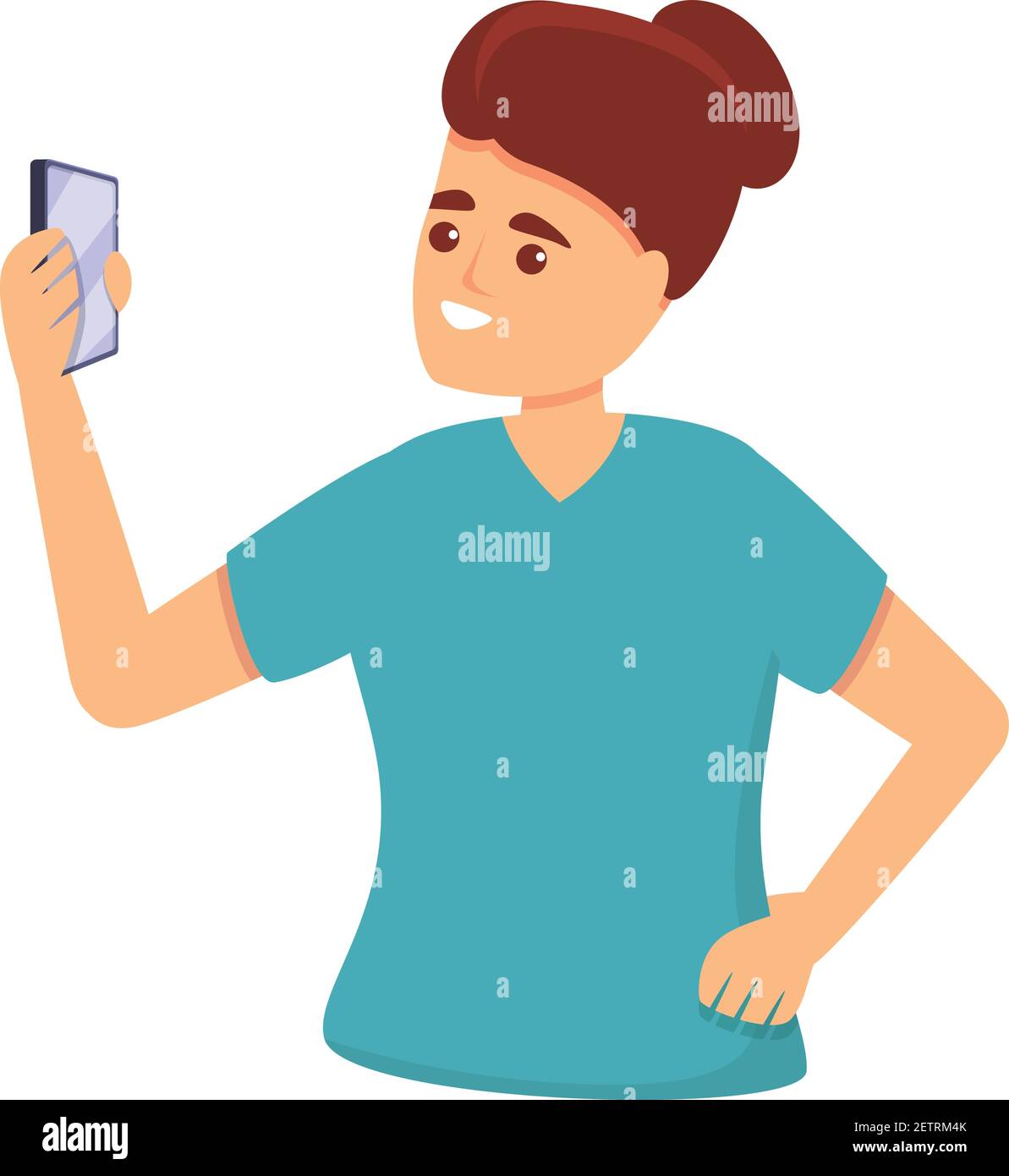 Smart using smartphone icon. Cartoon of smart using smartphone vector ...