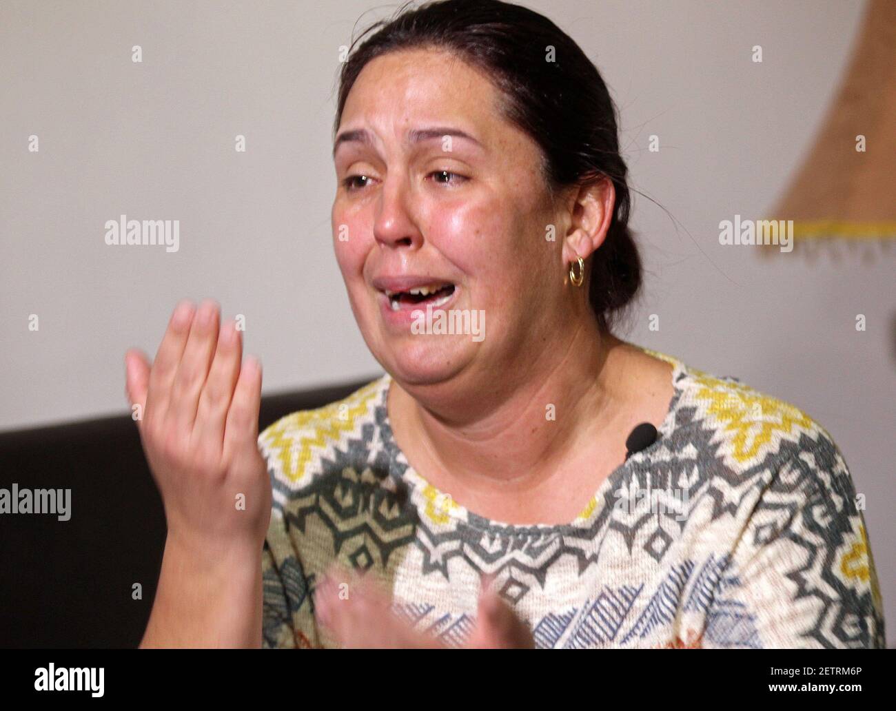 Geidy Caraballo cries as she explains her parents ordeal upon arriving ...