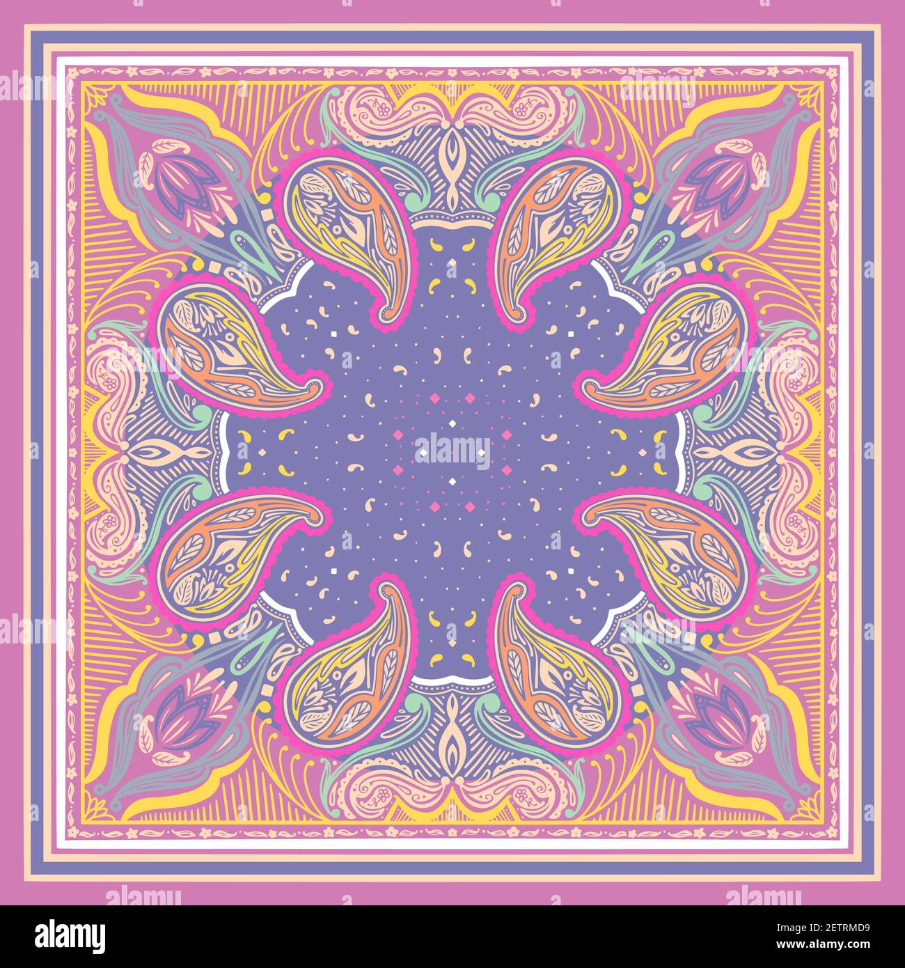 pattern based on square ornament paisley Bandana Print for boys and ...