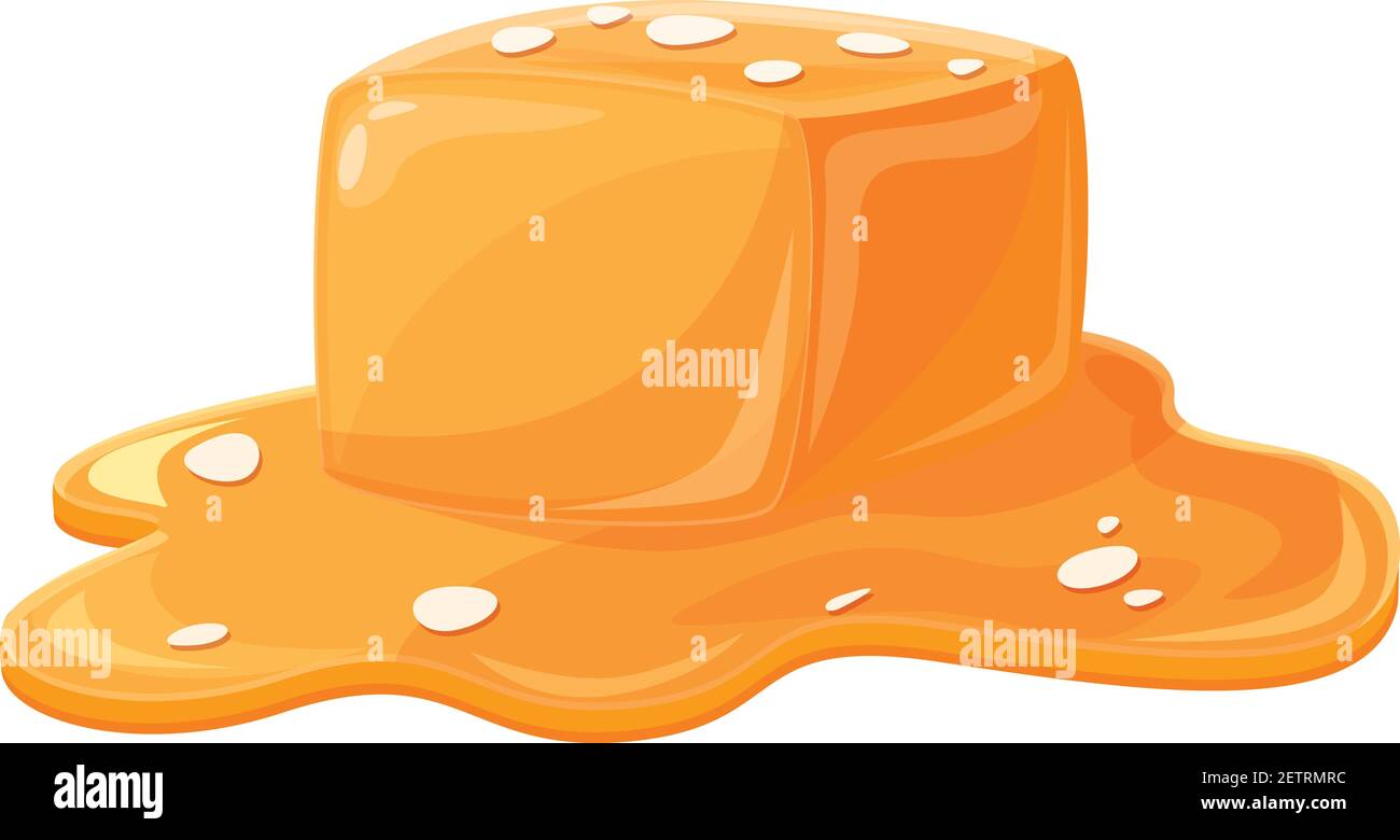 Caramel cube icon. Cartoon of caramel cube vector icon for web design ...
