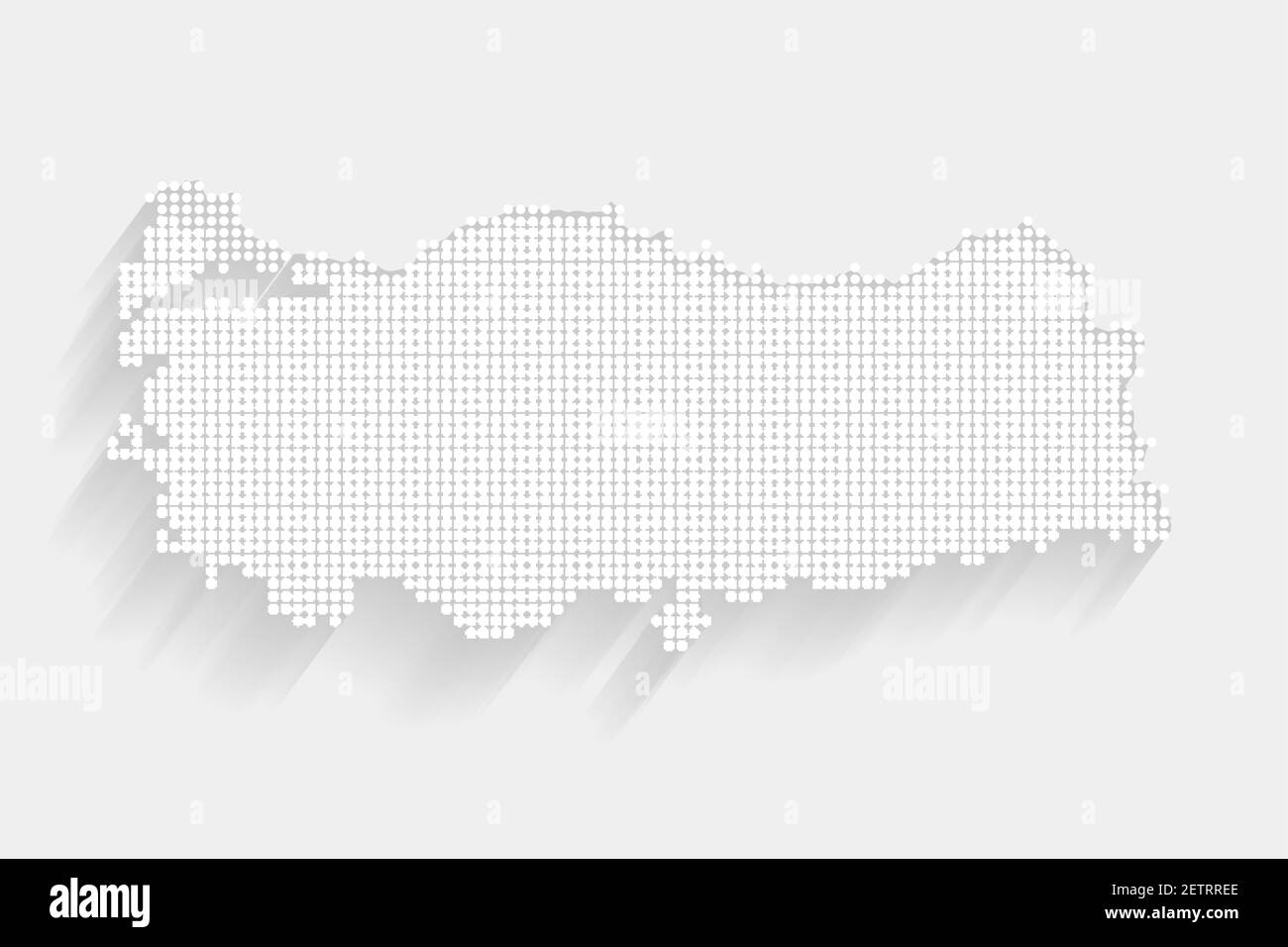 Dotted Style of white color Turkey map, white dotted Turkey map with ...