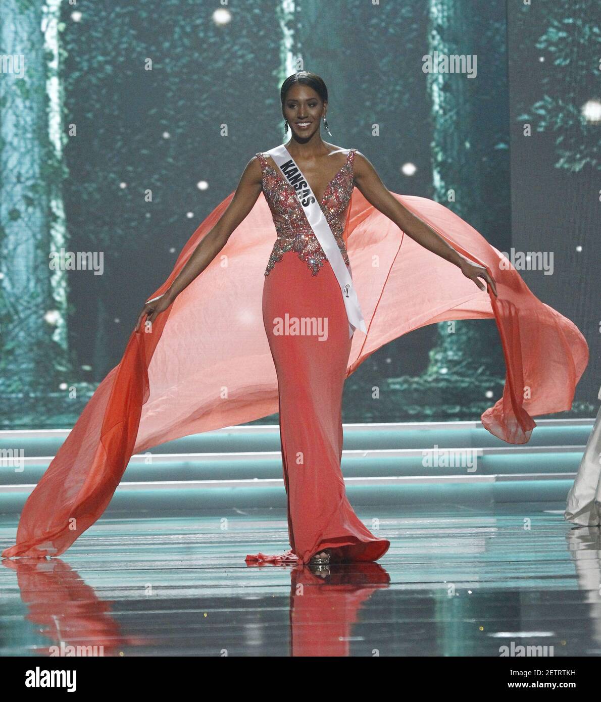Miss Kansas USA, Catherine Carmichael during the 2017 Miss USA ...