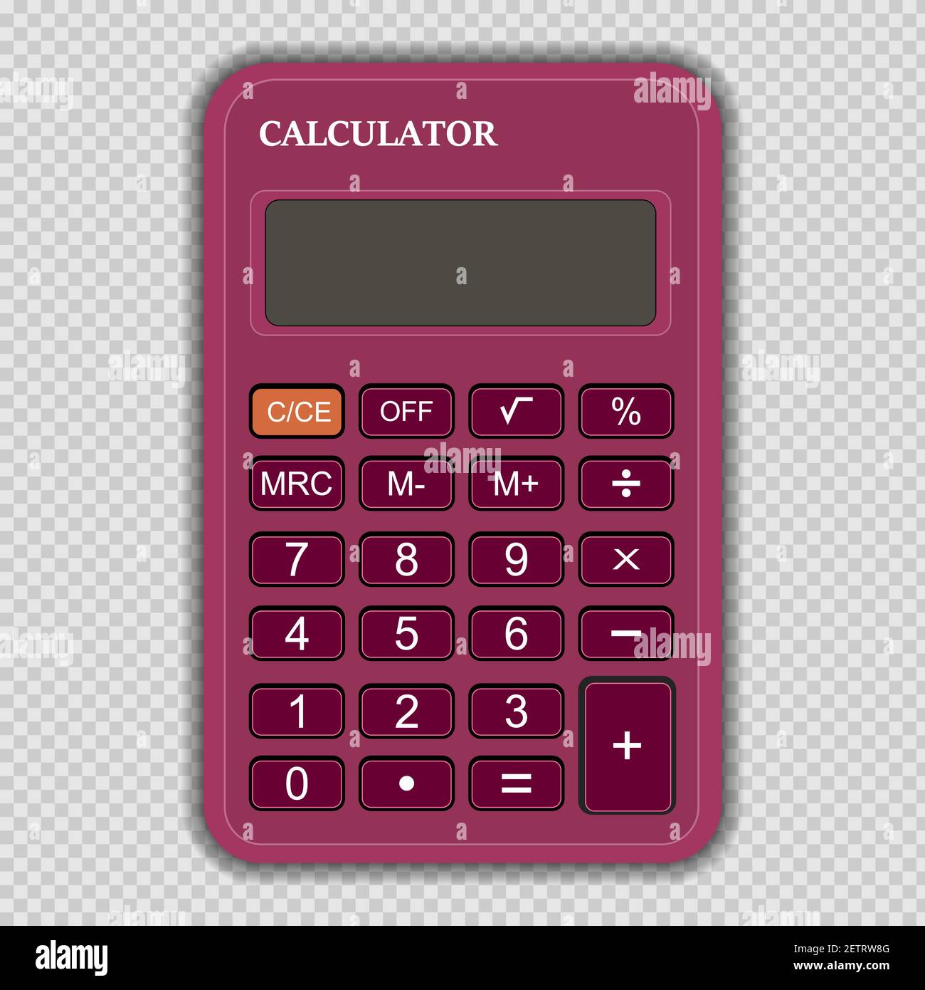 Vector realistic calculator pink isolated on transparent background ...