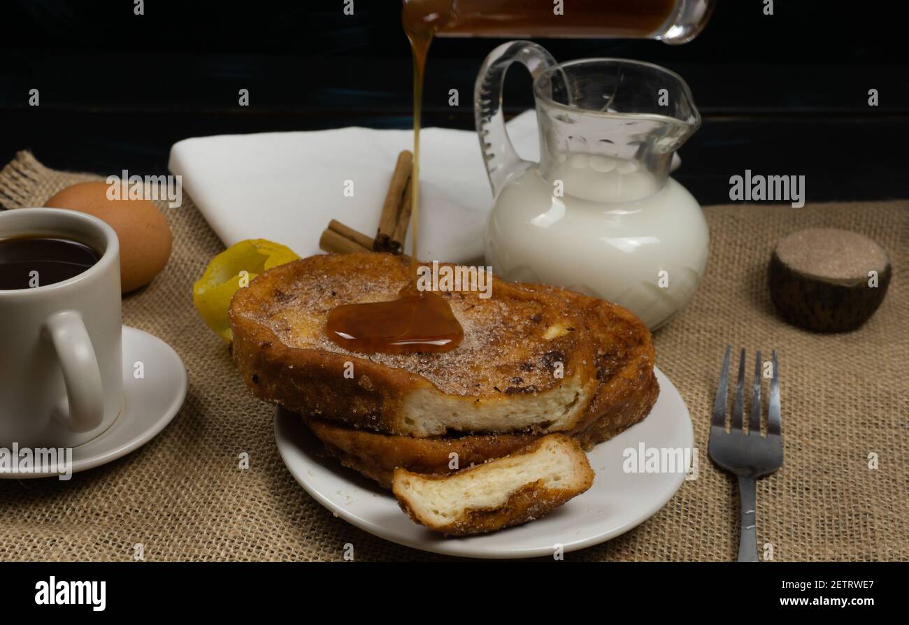 torrijas with honey typical easter dessert in spain Stock Photo - Alamy