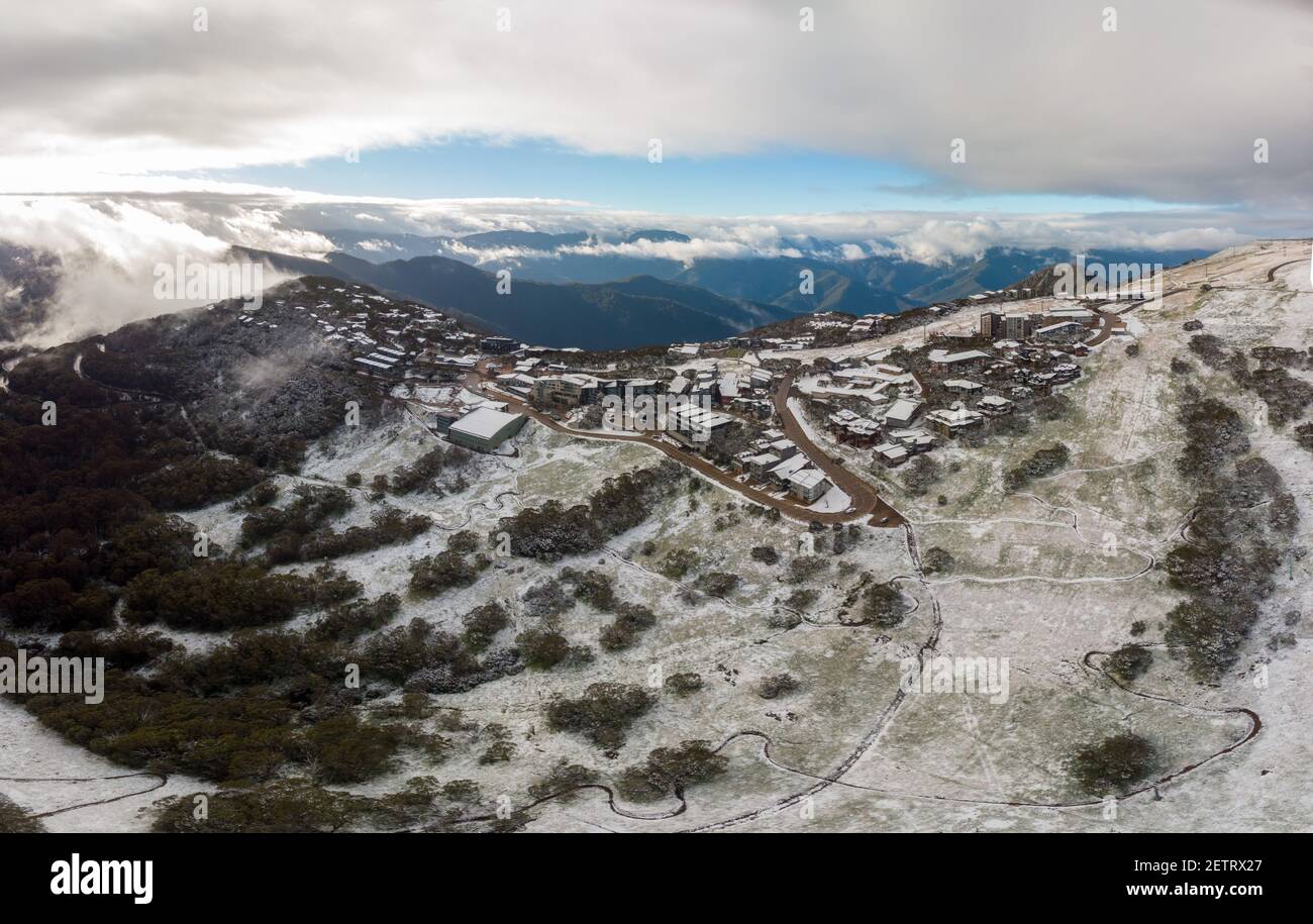 Mt Buller Snowy Aerial Views Stock Photo - Alamy