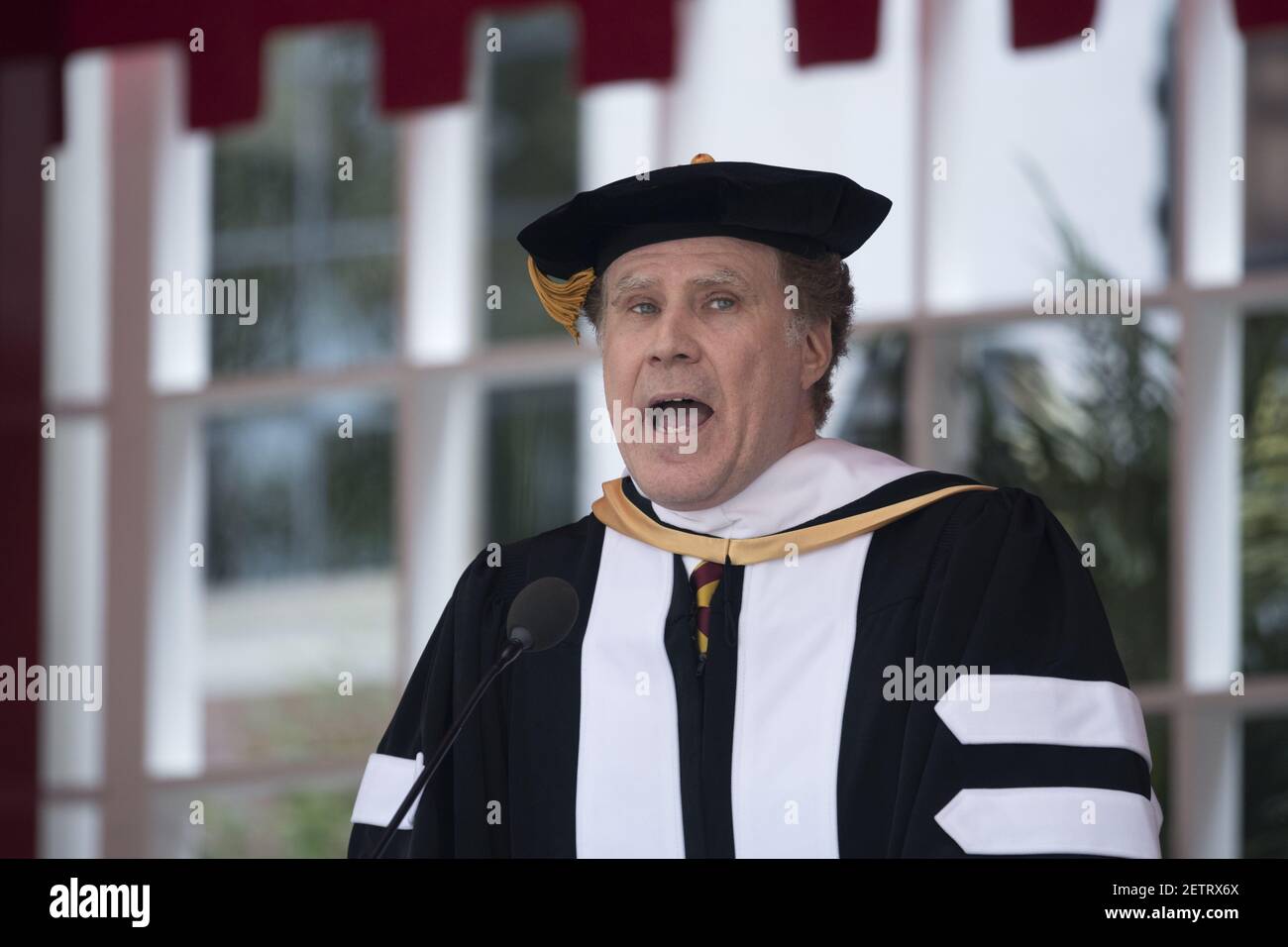 Comedian and actor Will Ferrell addresses the class of 2017 during the ...