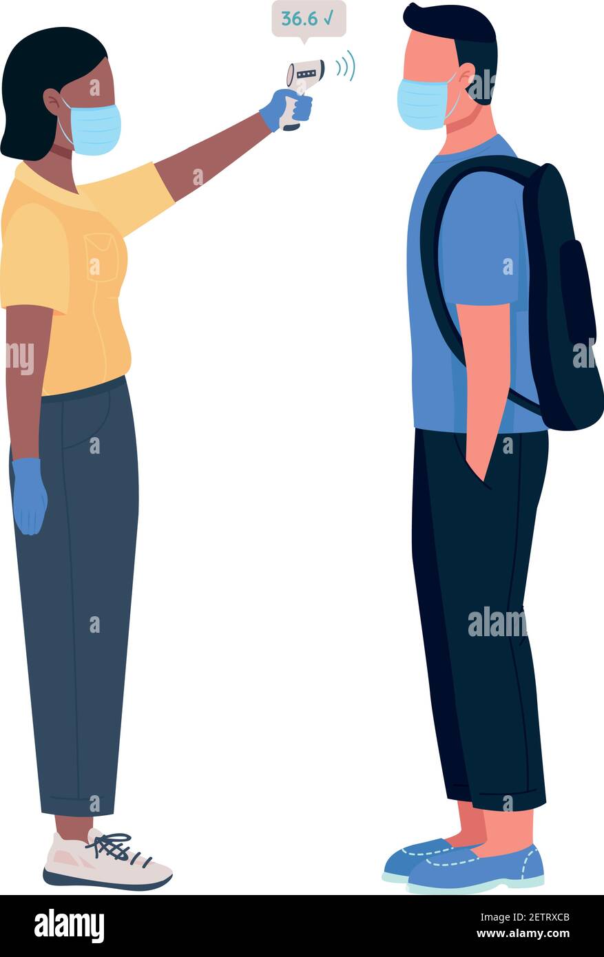 Measuring temperature flat color vector faceless character Stock Vector ...