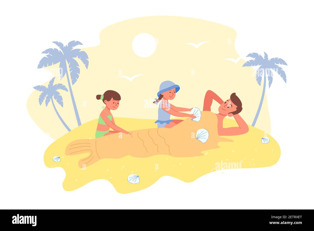 Little shell in the sand Stock Vector Images - Alamy