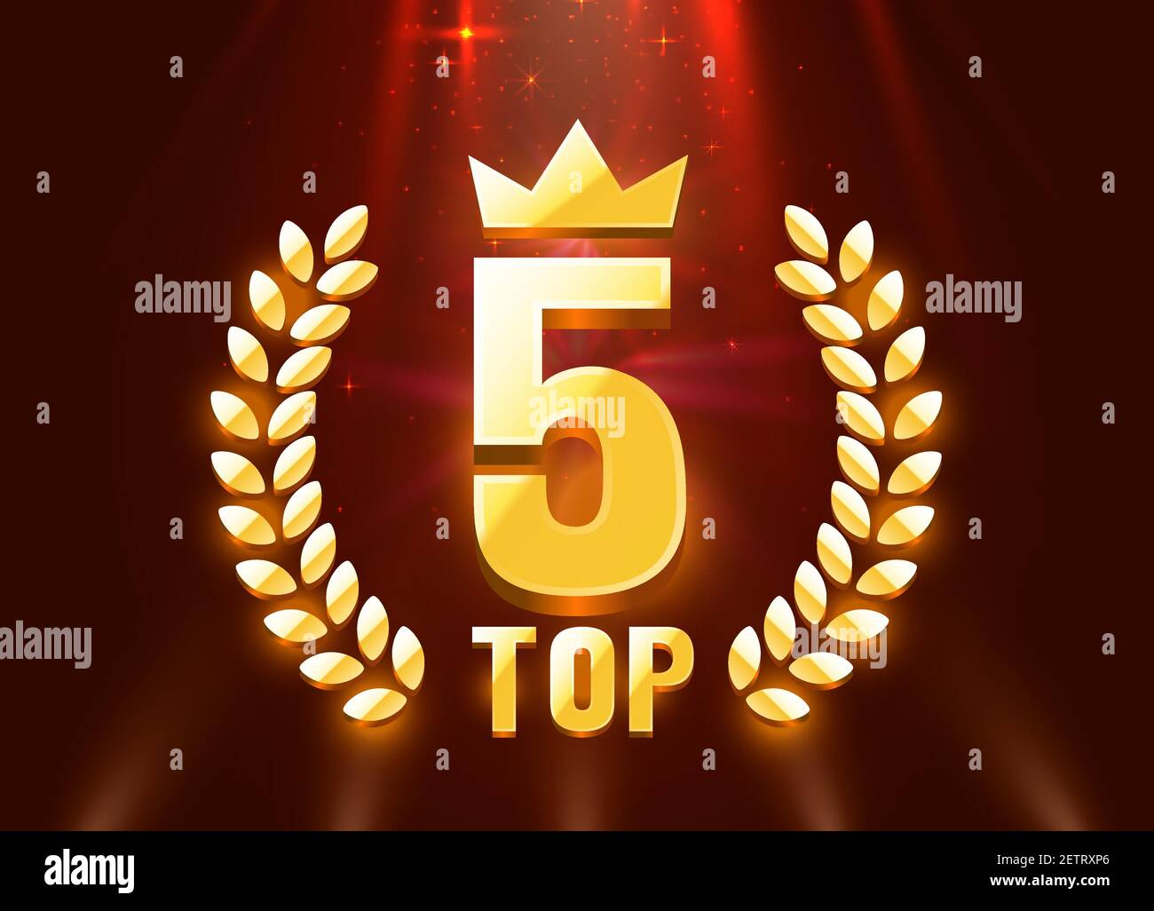 Top 5 best podium award sign, golden object. Vector illustration Stock ...