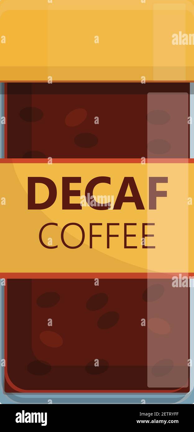 Jar decaf coffee icon. Cartoon of jar decaf coffee vector icon for web ...