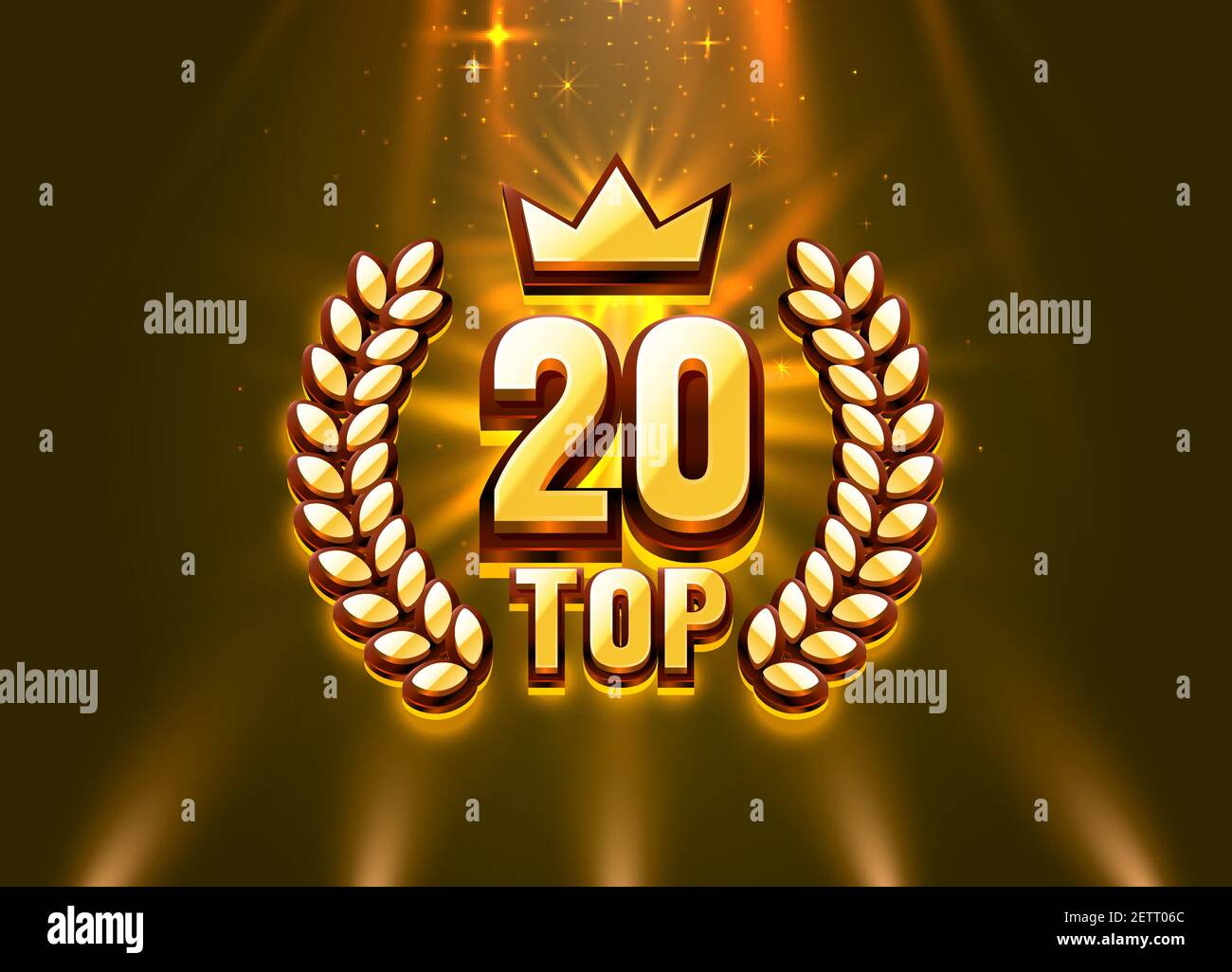 Top 20 best podium award sign, golden object. Vector illustration Stock ...