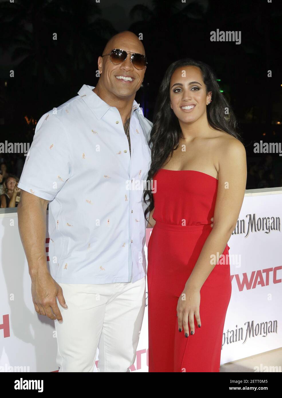 Dwayne Johnson and Simone Alexandra Johnson are seen during arrivals at ...