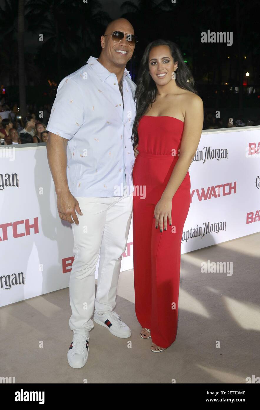 Dwayne Johnson and Simone Alexandra Johnson are seen during arrivals at ...
