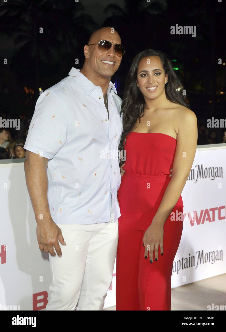 Dwayne Johnson and Simone Alexandra Johnson are seen during arrivals at ...