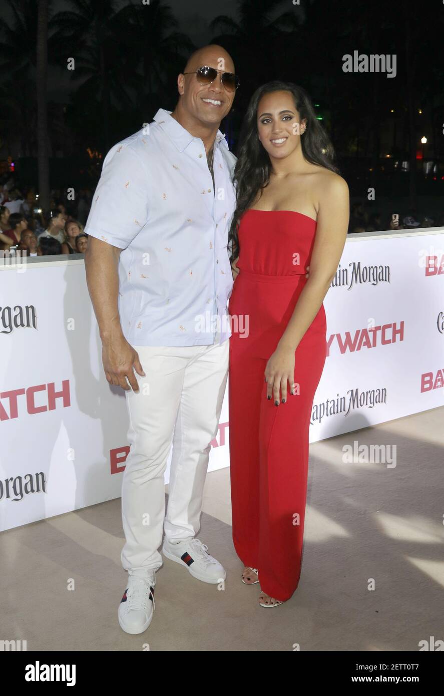 Dwayne Johnson and Simone Alexandra Johnson are seen during arrivals at ...