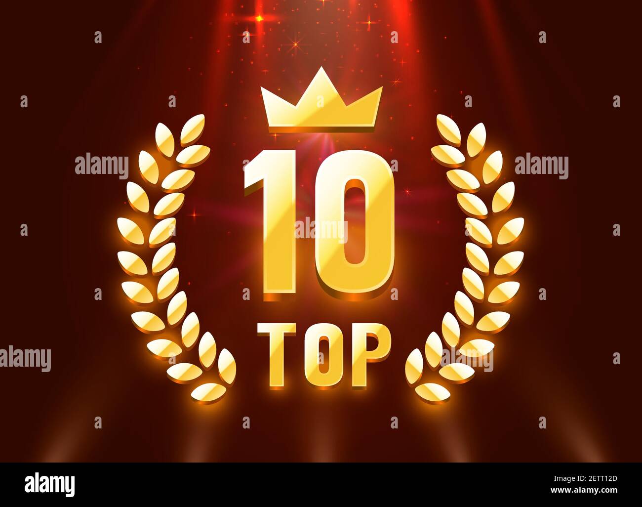 Top 10 best podium award sign, golden object. Vector illustration Stock ...