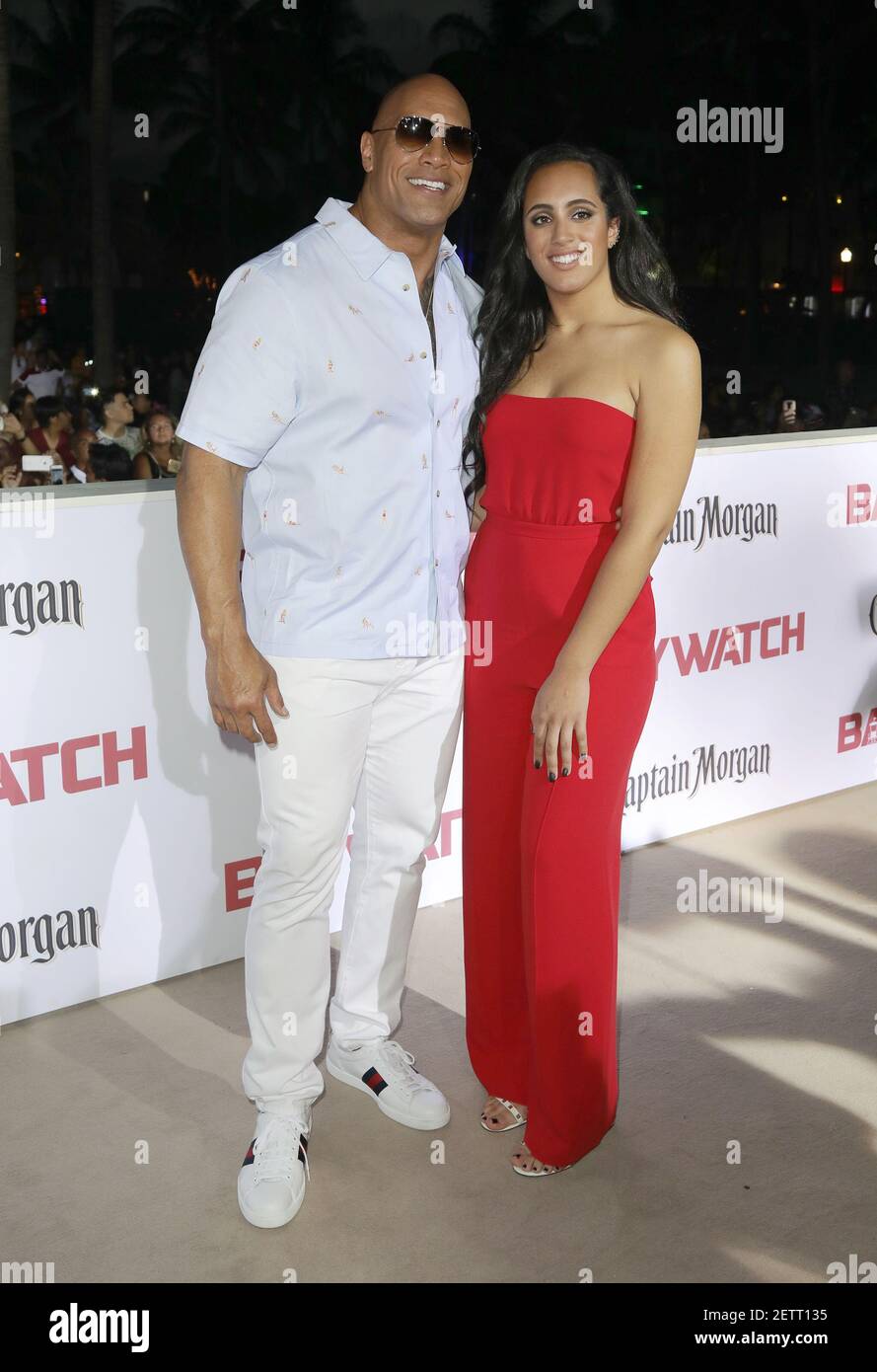 Dwayne Johnson and Simone Alexandra Johnson are seen during arrivals at ...