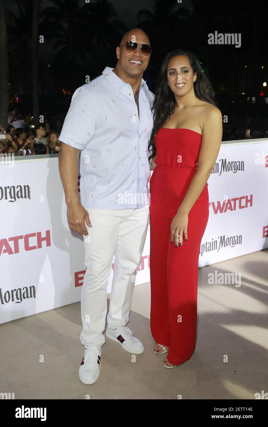 Dwayne Johnson and Simone Alexandra Johnson are seen during arrivals at ...