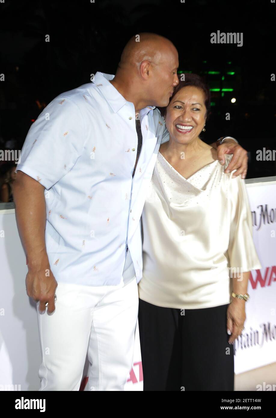 Dwayne Johnson and Ata Johnson are seen during arrivals at the Baywatch ...