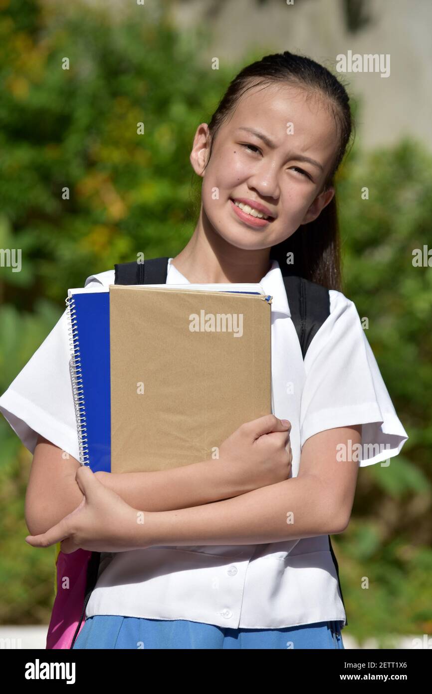 A Female Student And Happiness Stock Photo - Alamy