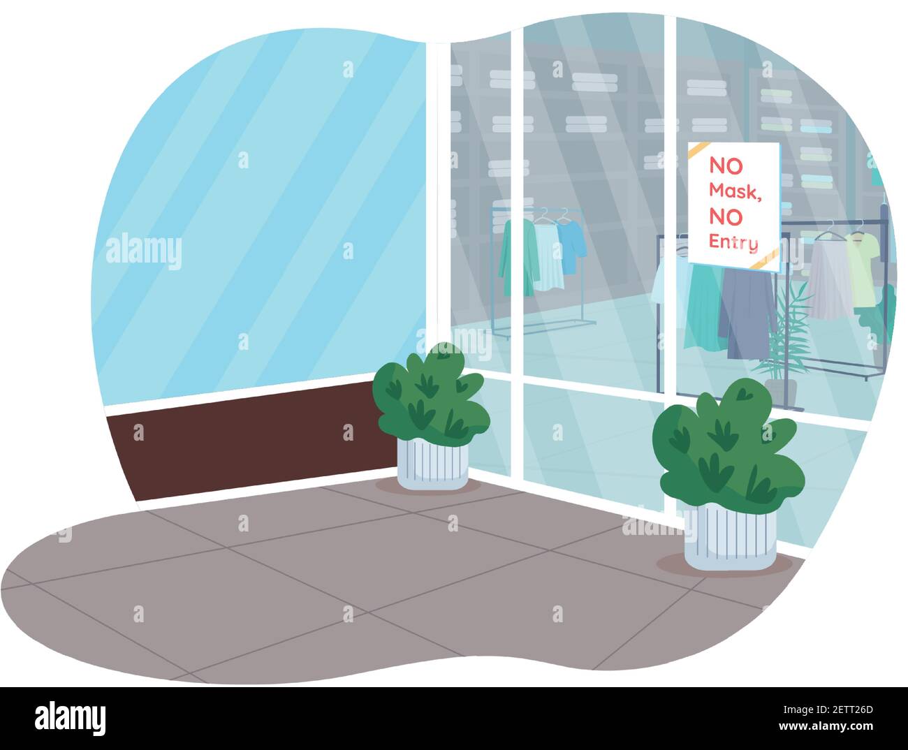 Covid shops rules 2D vector web banner, poster Stock Vector Image & Art ...